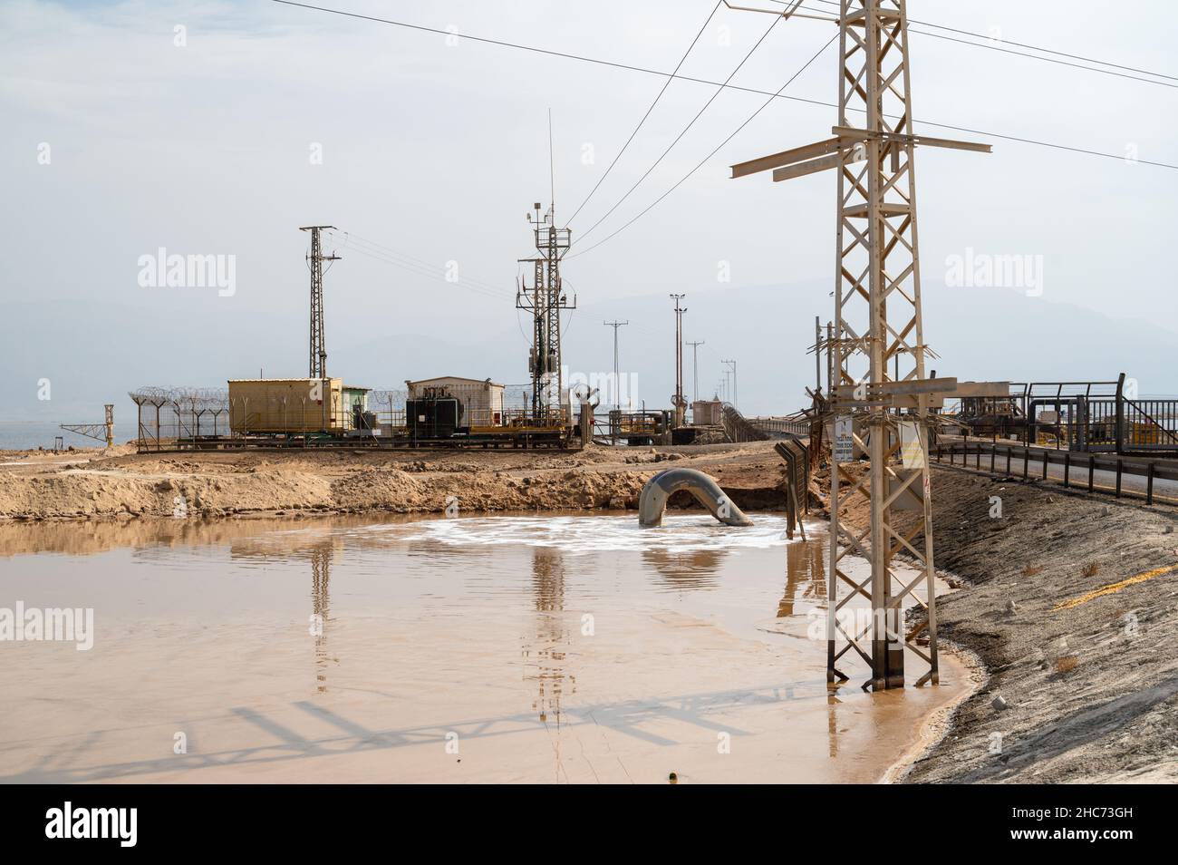 Dead Sea, Israel - October 30, 2021: Industrial facilities on the Dead ...