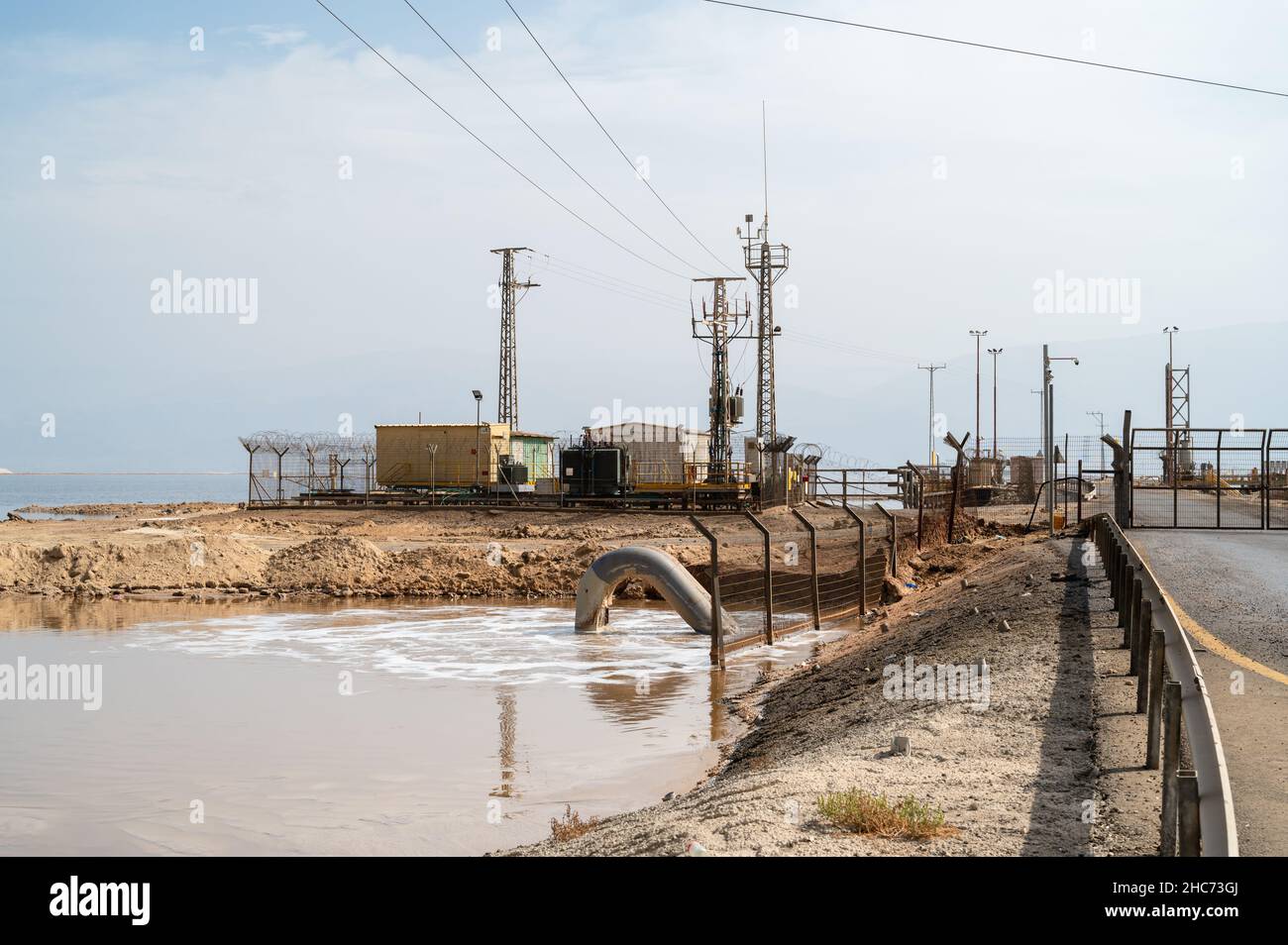 Dead Sea, Israel - October 30, 2021: Industrial facilities on the Dead ...