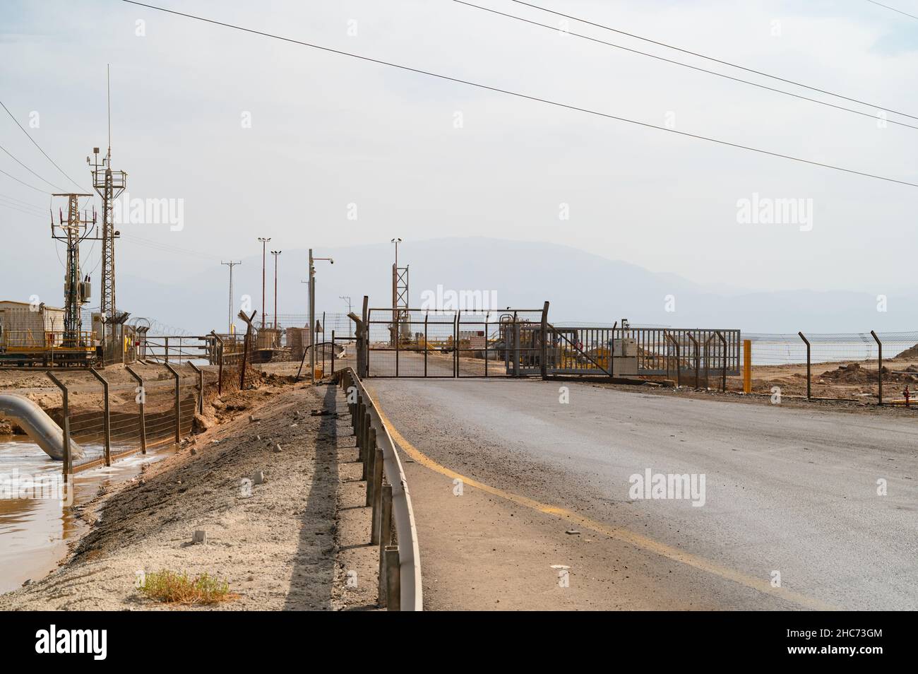 Dead Sea, Israel - October 30, 2021: Industrial facilities on the Dead ...