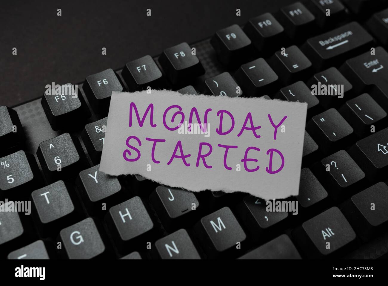 Inspiration showing sign Monday Started. Word Written on getting ready ...