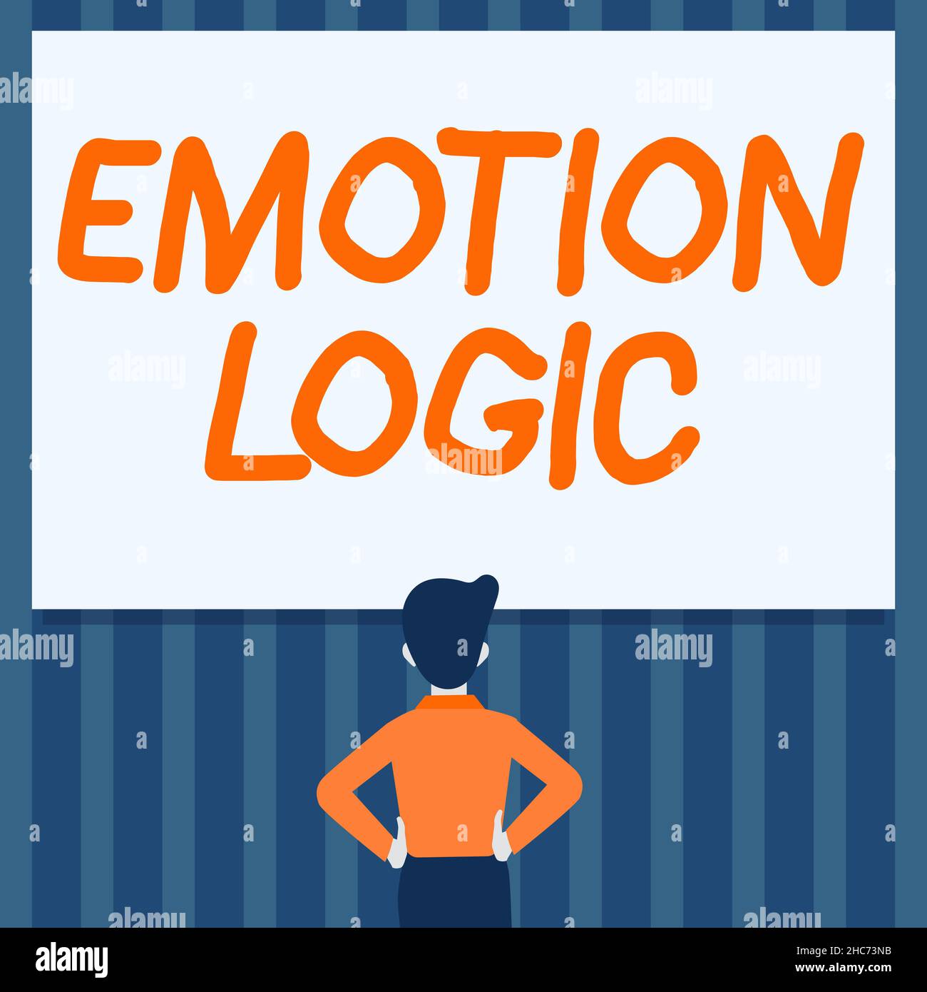 Text caption presenting Emotion Logic. Business showcase Heart or Brain ...