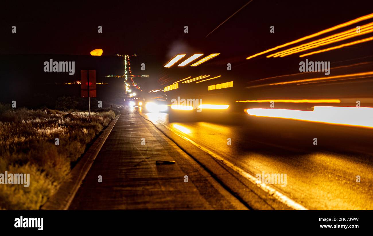 Night time driving lights hi-res stock photography and images - Alamy