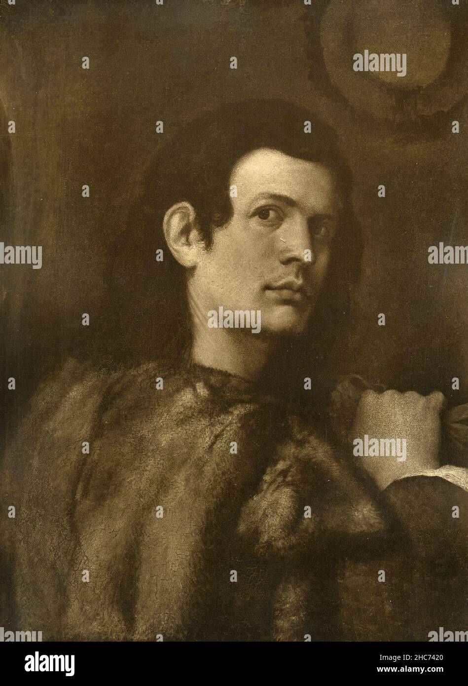 Self Portrait, painting by Italian artist Giacomo Palma Vecchio, Munich ...