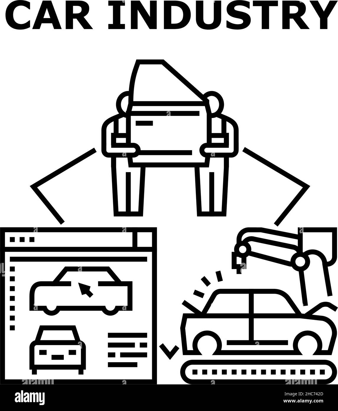 Car Industry Vector Concept Black Illustration Stock Vector Image & Art ...
