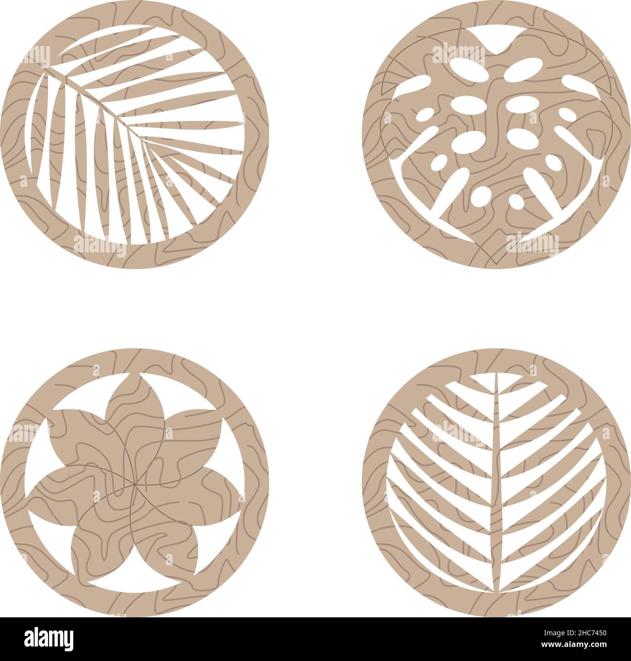 Gold leaf coaster Stock Vector Images - Alamy