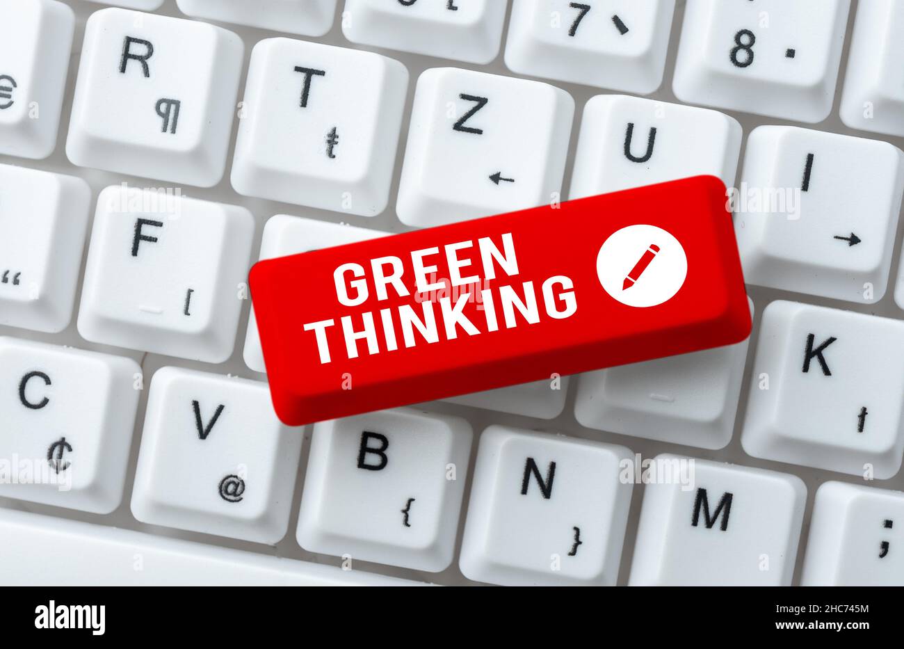 Conceptual display Green Thinking. Concept meaning Taking ction to make ...