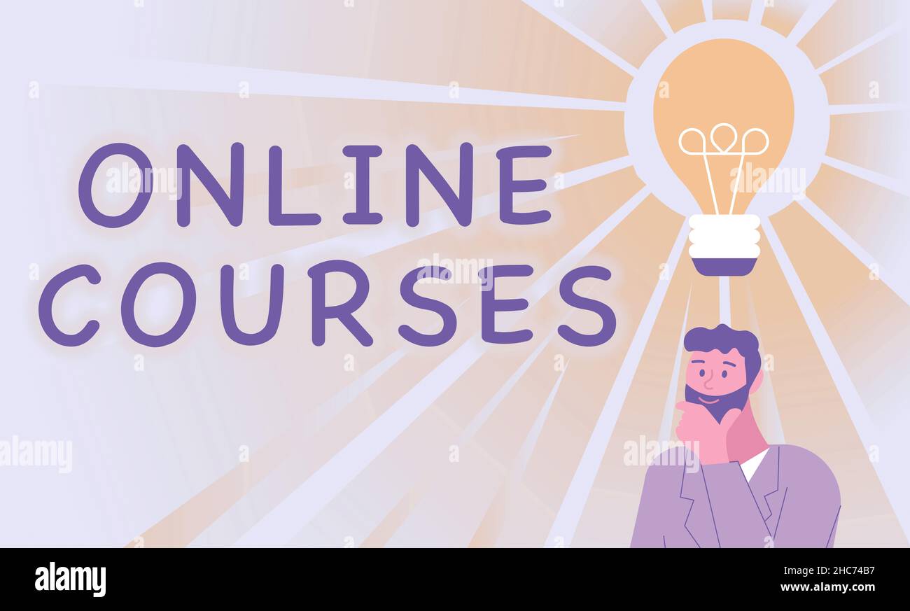 Text caption presenting Online Courses. Business concept ...