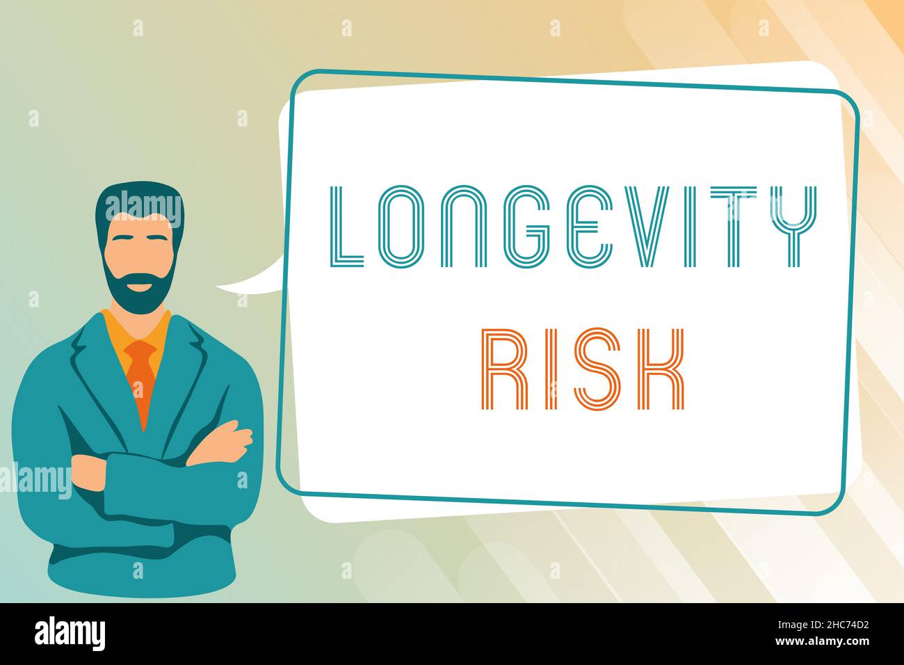 Conceptual display Longevity Risk. Word Written on Potential threat due ...