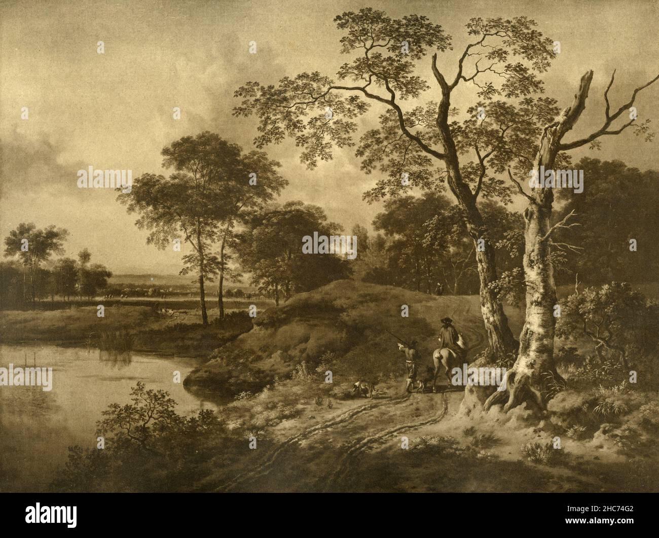 Evening Landscape, painting by Dutch artist Jan Wynants, Munich 1897 ...