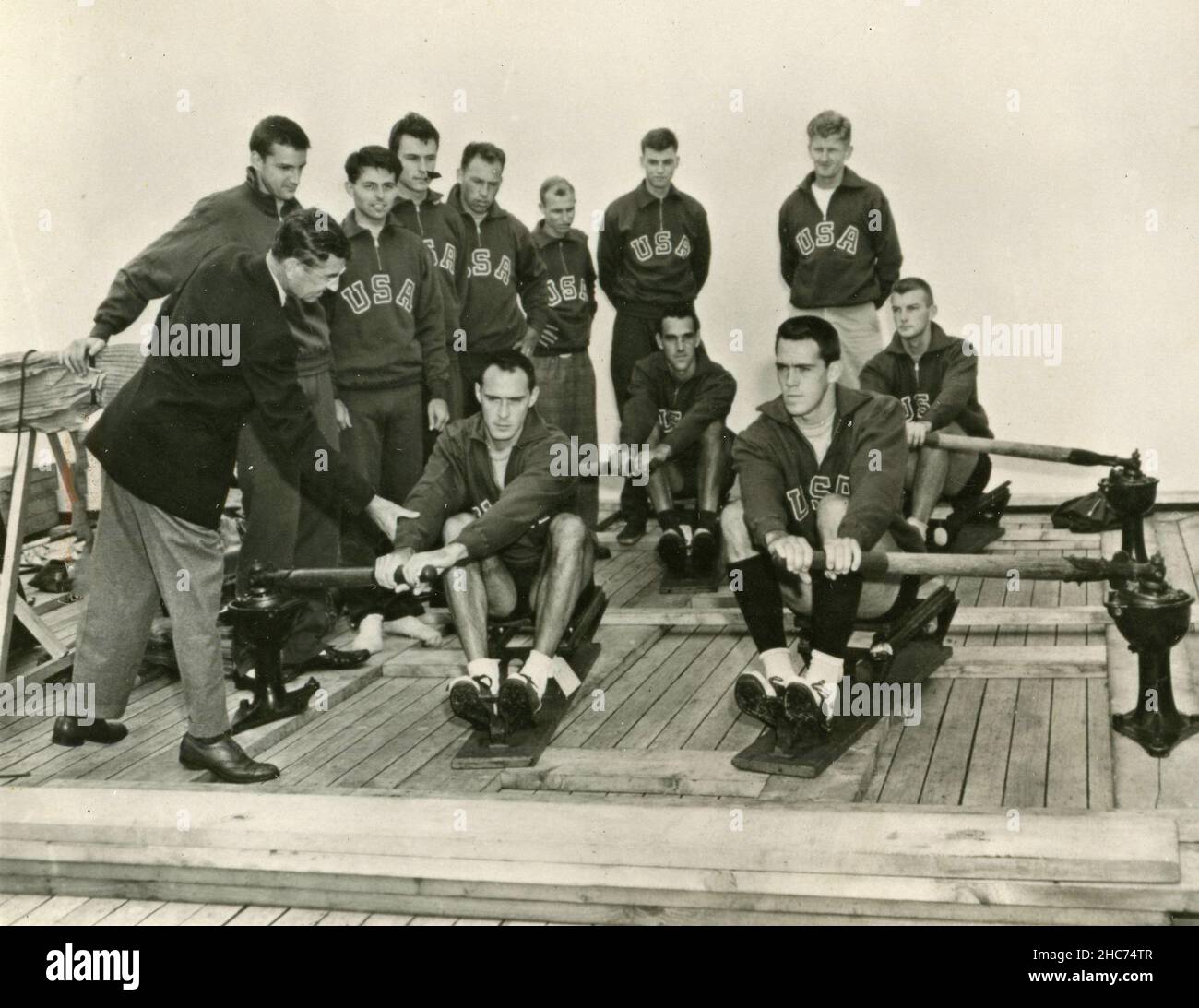 The University of California Crew representing the US in the eight-oar ...