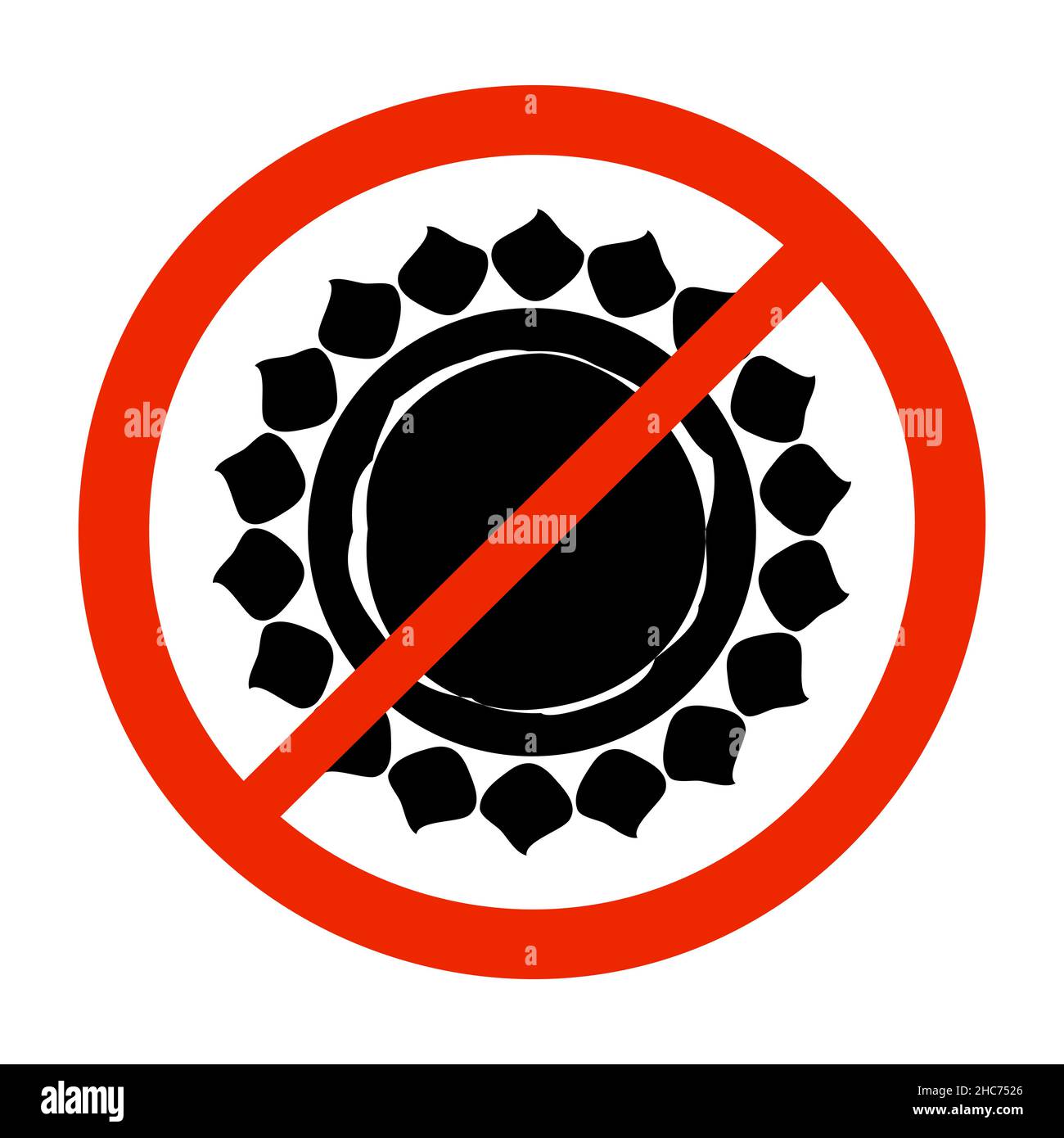 No sun sign isolated on white background.Not allow sunlight prohibited ...