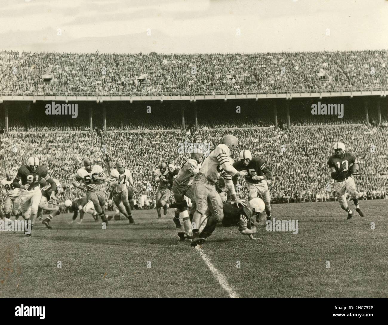 American Football Players in Action, USA 1940s Stock Photo - Alamy