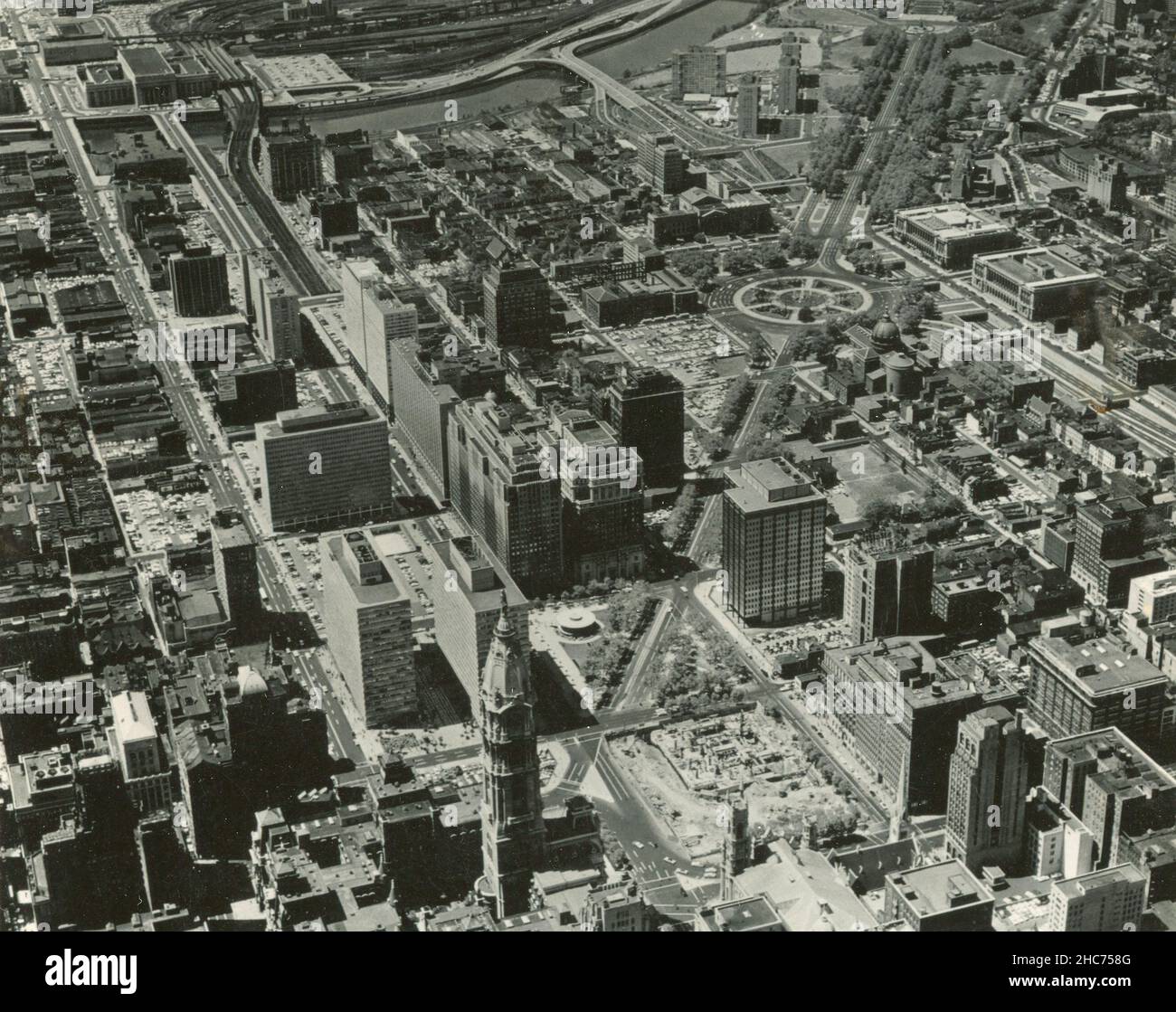 Aerial view of Philadelphia, USA 1940s Stock Photo - Alamy