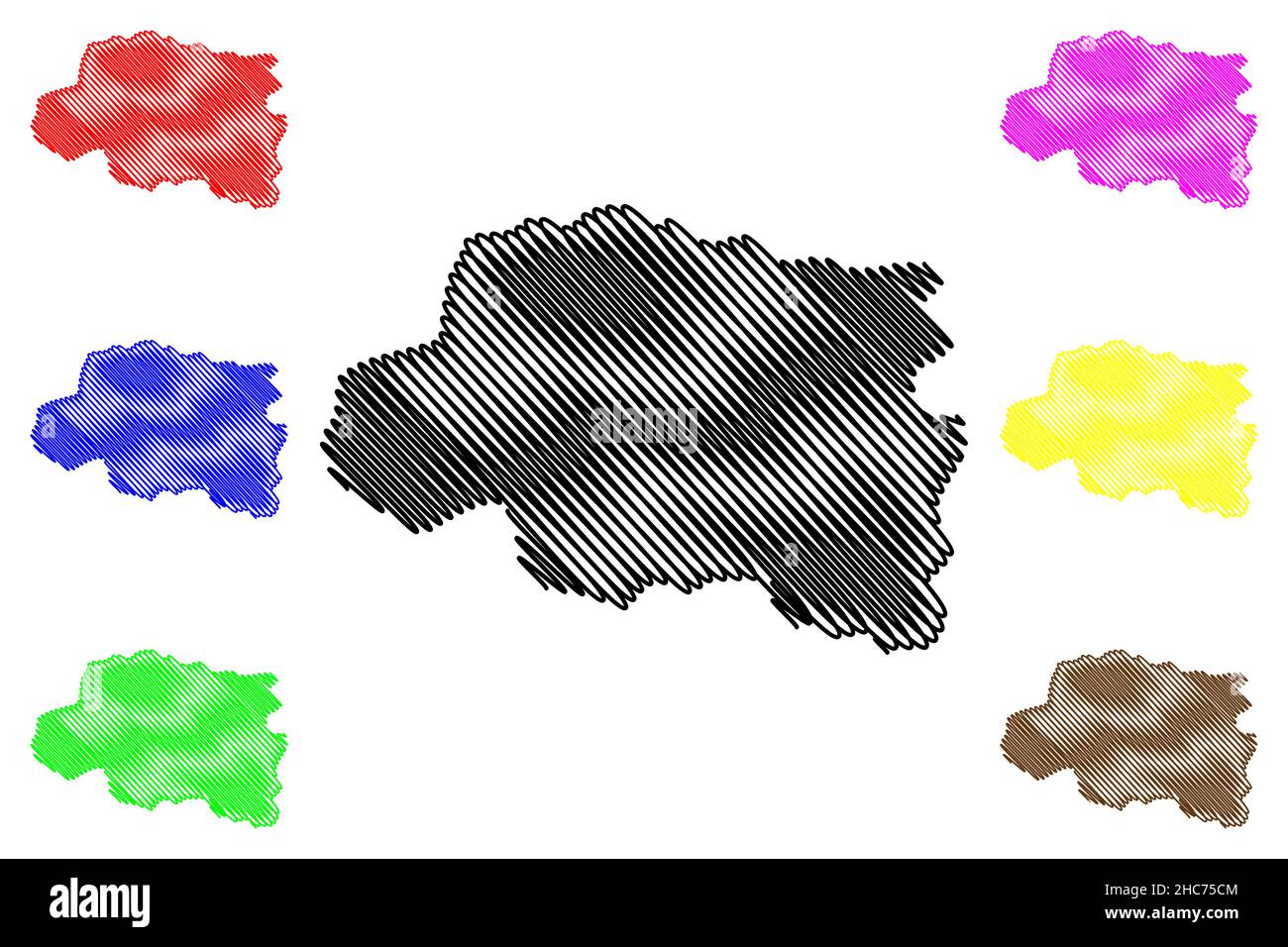 Panipat district (Haryana State, Republic of India) map vector ...