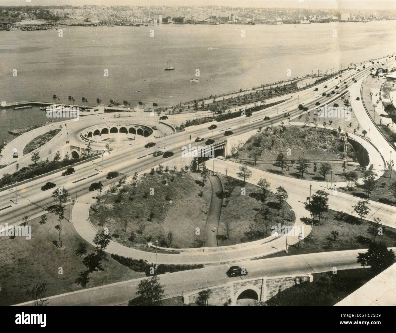 Aerial View of Roads Intersections, USA 1940s Stock Photo - Alamy
