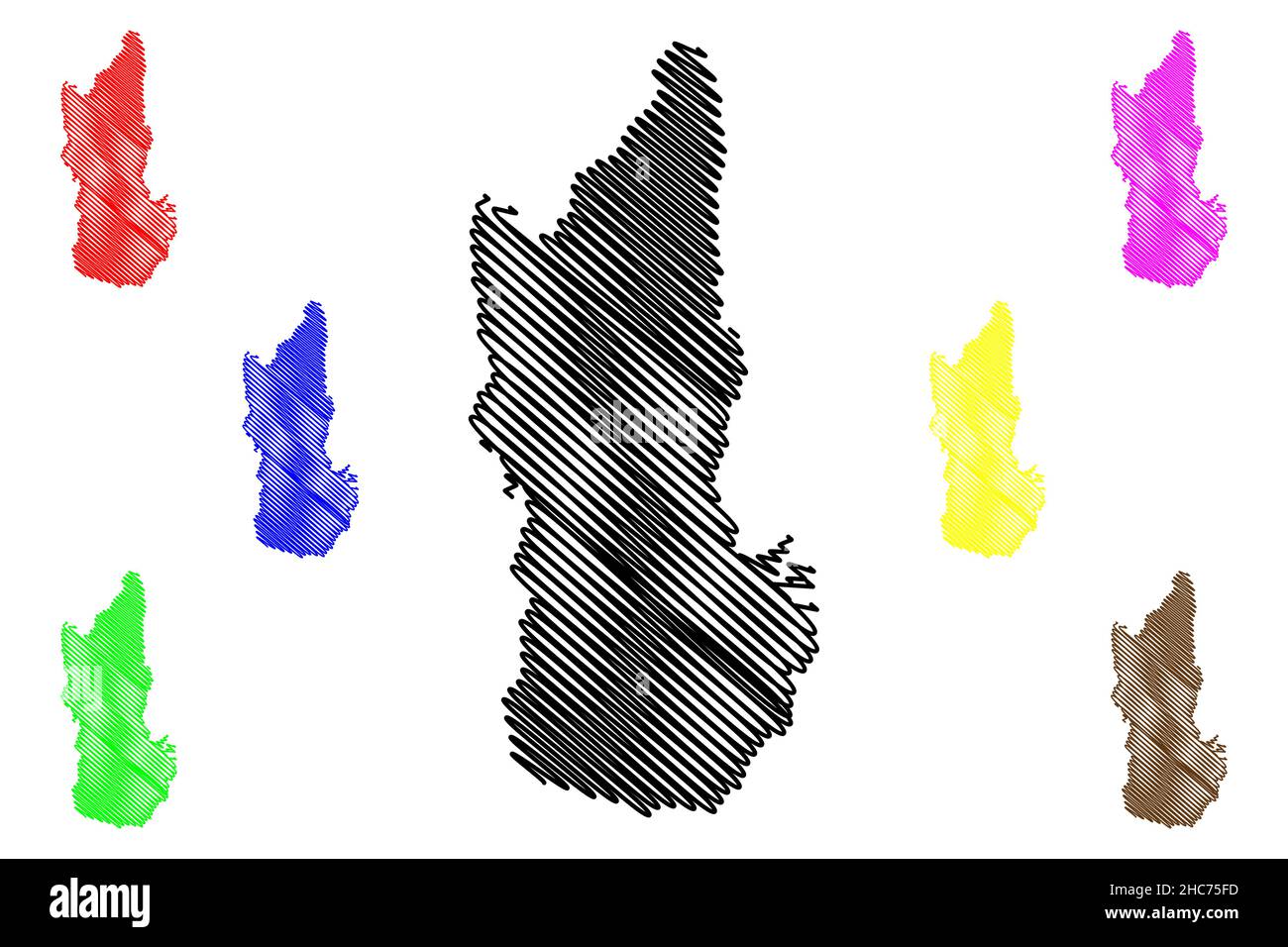 Nuapada district (Odisha State, Republic of India) map vector ...