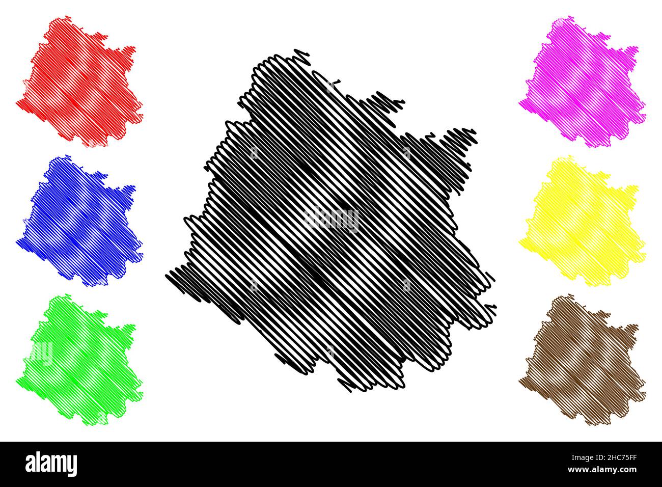 Palwal district (Haryana State, Republic of India) map vector ...