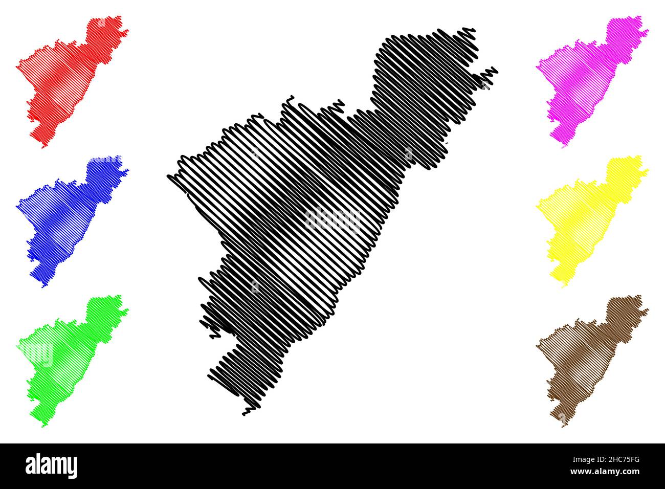 Pali district (Rajasthan State, Republic of India) map vector ...