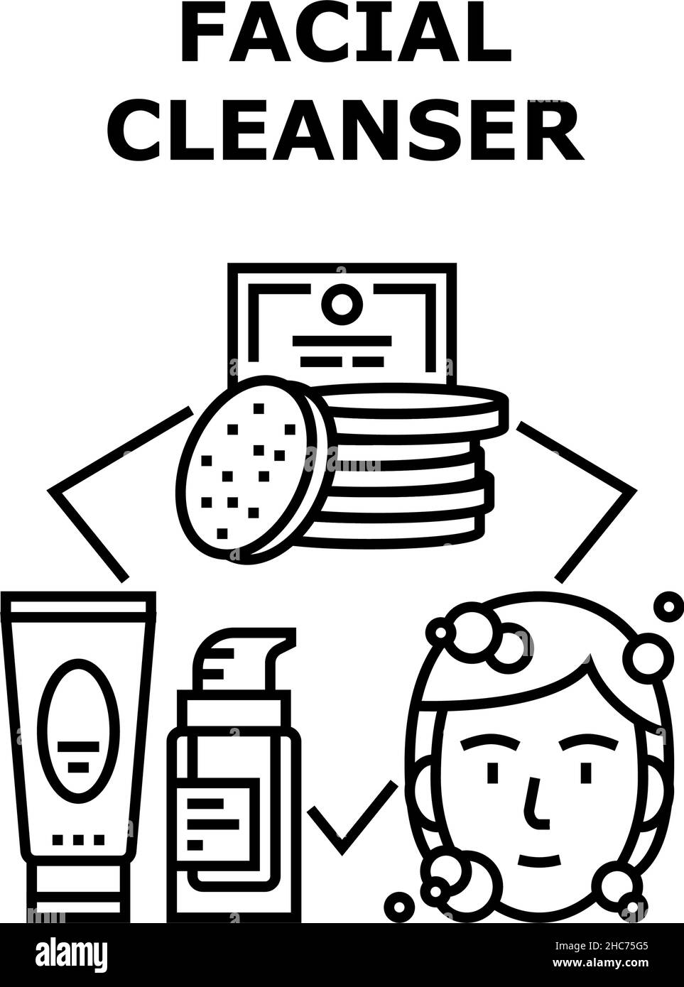 Facial Cleanser Vector Concept Black Illustration Stock Vector Image ...