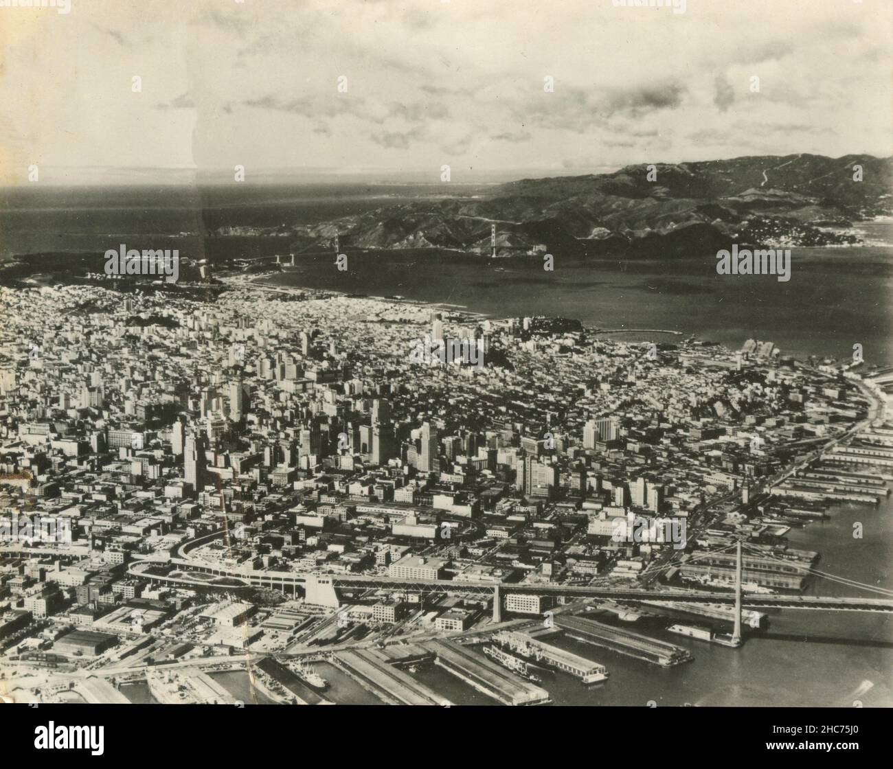 Aerial view of San Francisco, California USA 1949 Stock Photo - Alamy