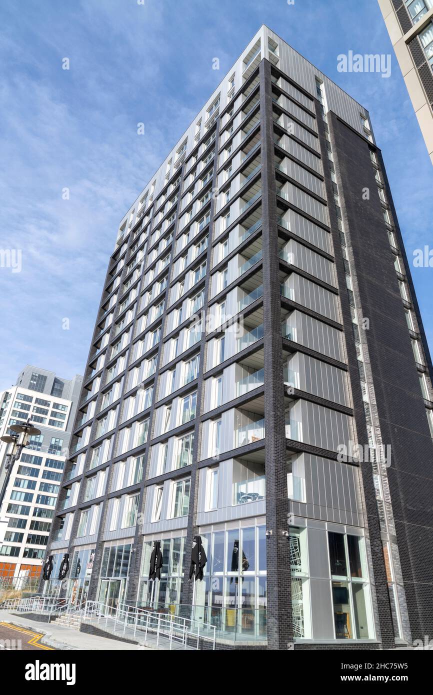 Low angle closeup of an Office block building exterior at Liverpool ...