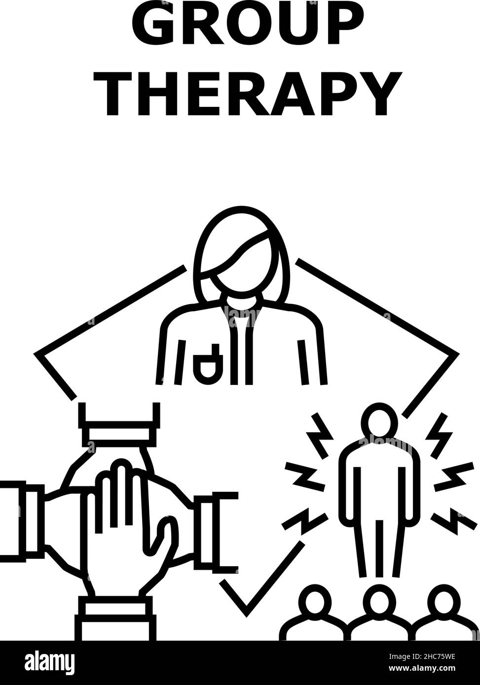 Group Therapy Vector Concept Black Illustration Stock Vector Image ...