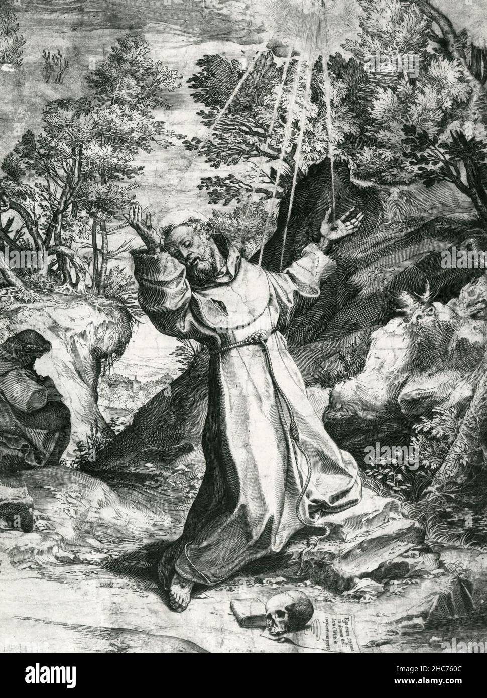 Stigma, painting by Italian artist Agostino Carracci, 1950s Stock Photo ...