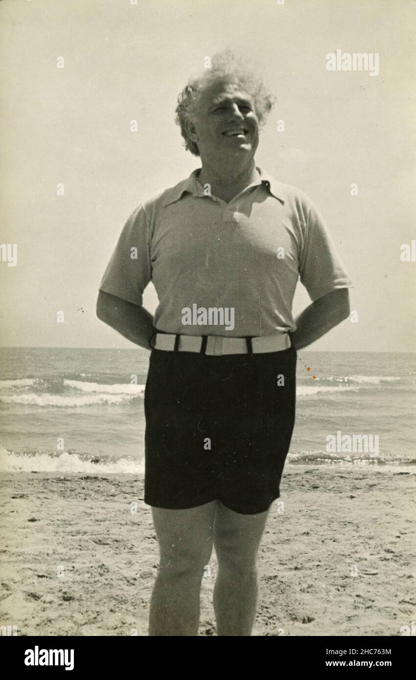 Italian operatic tenor Giovanni Martinelli at the Beach, USA 1920s ...