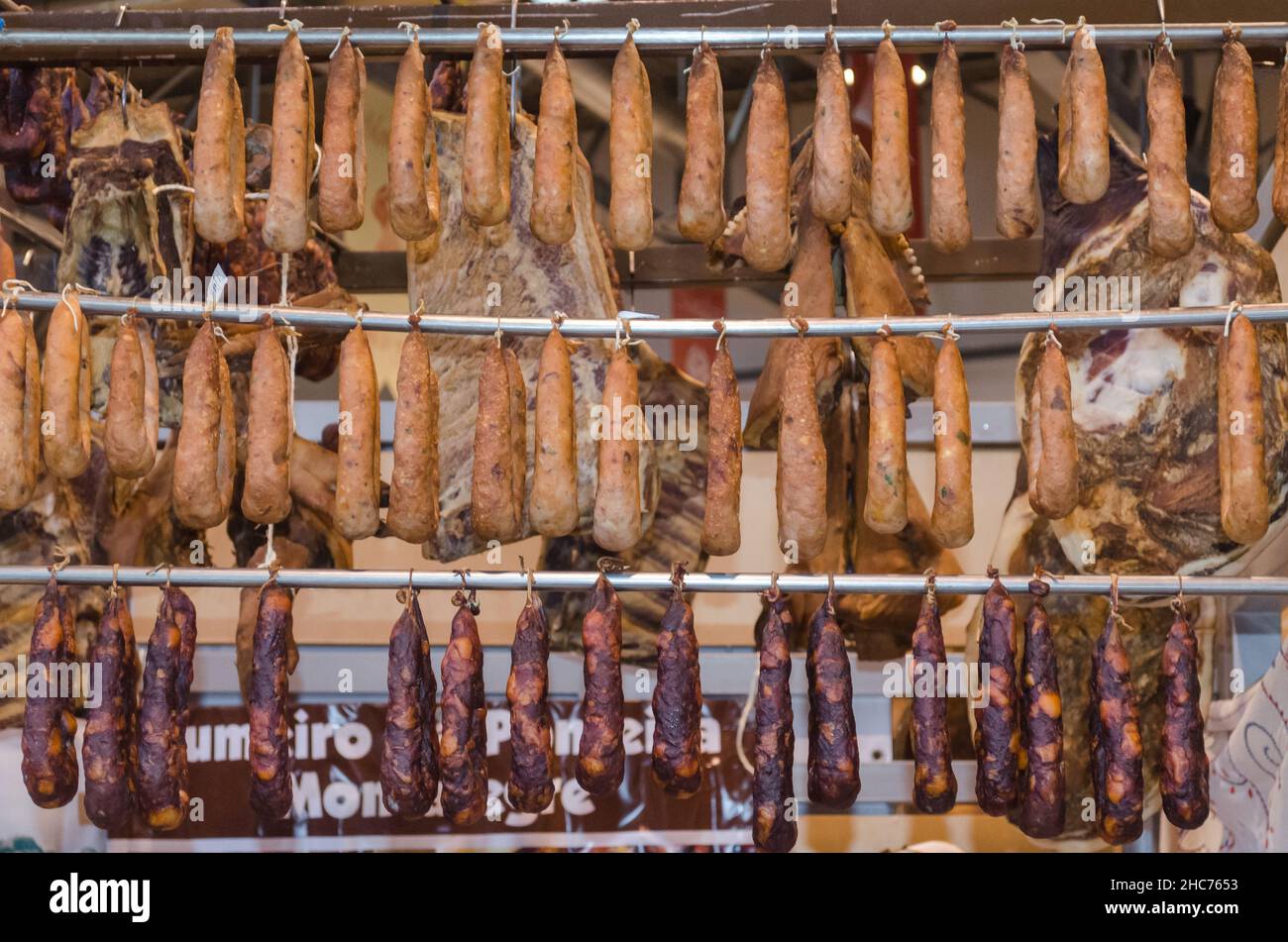 Cured meat hanging hi-res stock photography and images - Alamy