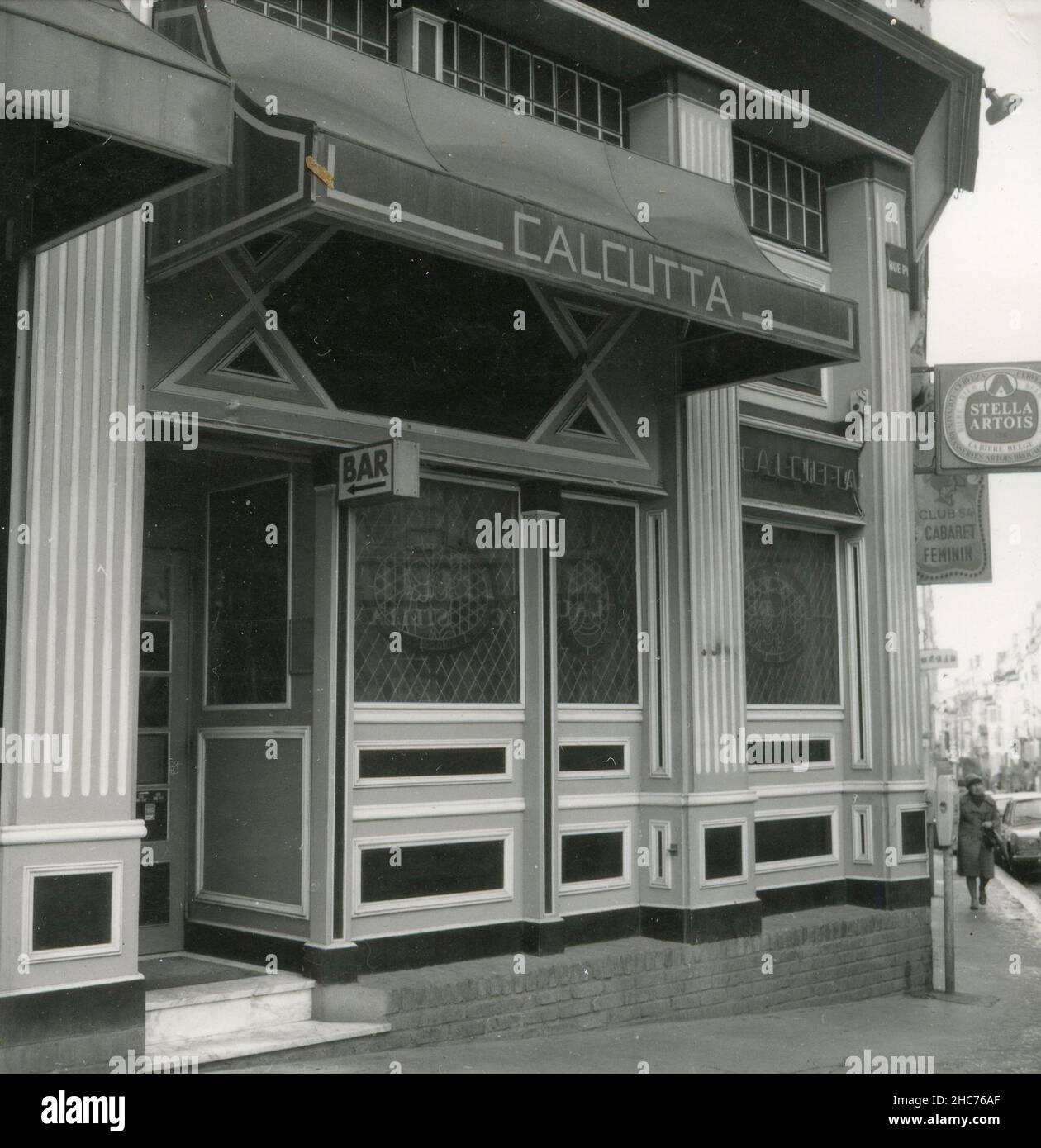 View of the Entrance of Calcutta Club Bar, Paris, France 1970s Stock ...