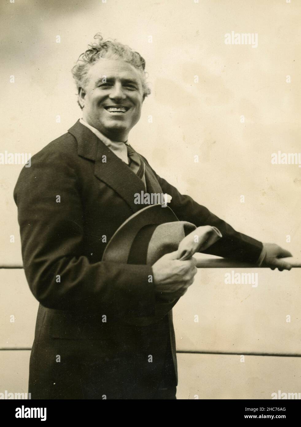 Italian operatic tenor Giovanni Martinelli onboard the liner, USA 1930 ...