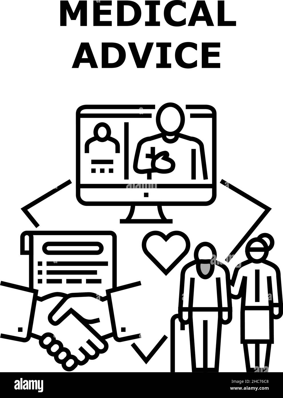 Medical Advice Vector Concept Black Illustration Stock Vector Image ...
