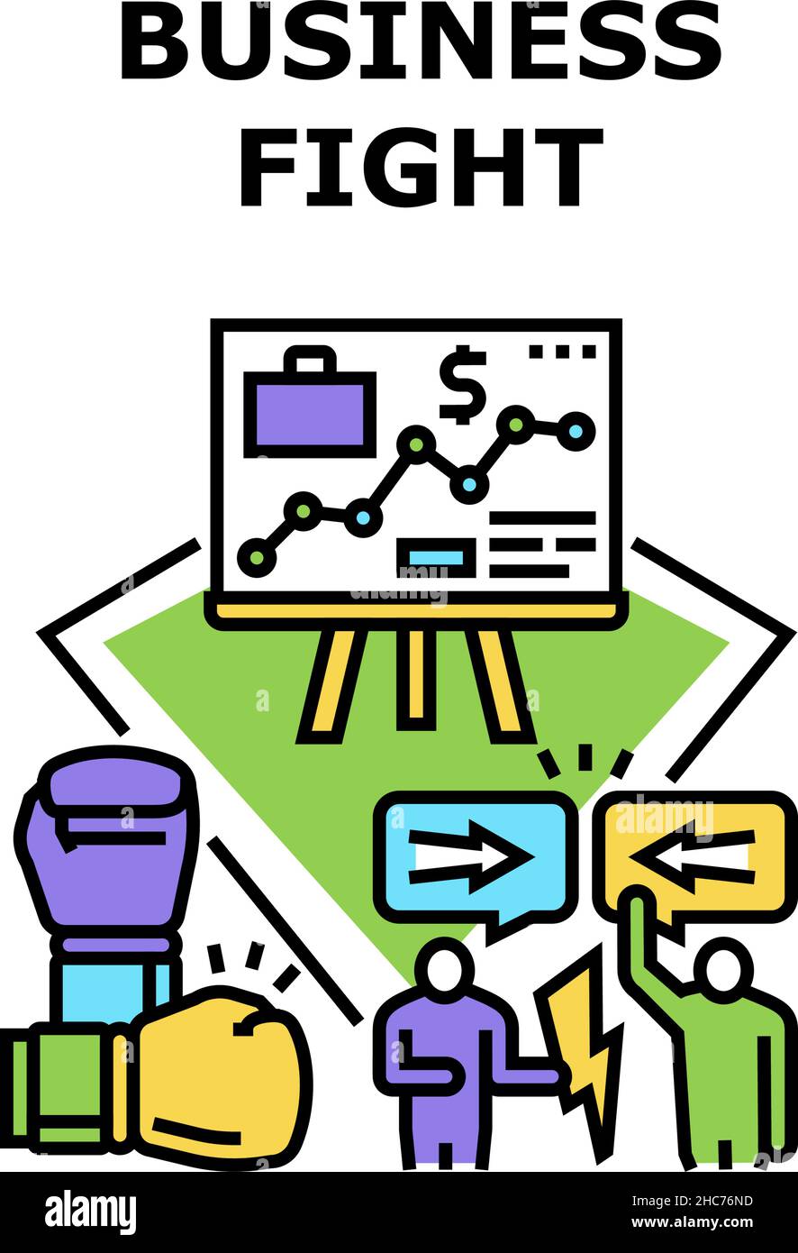 Business Fight Vector Concept Color Illustration Stock Vector Image ...