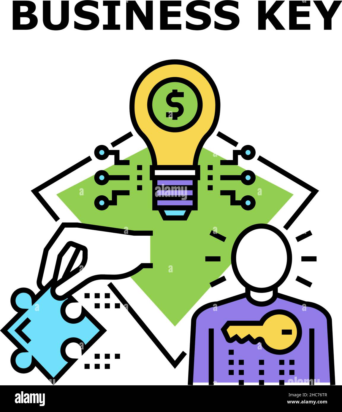 Business Key Vector Concept Color Illustration Stock Vector Image & Art ...