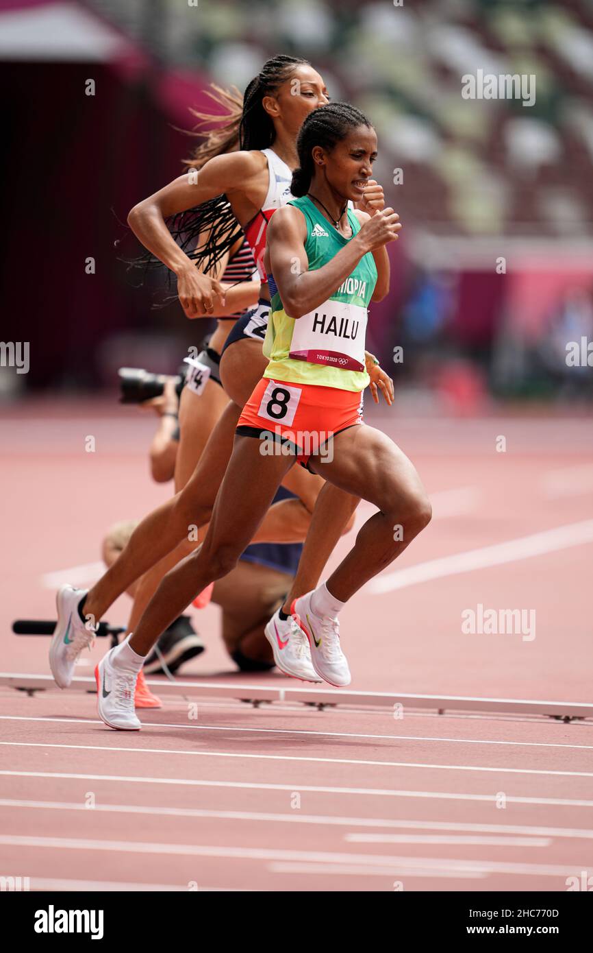 Lemlem Hailu participating in the 1500 meters with at the Tokyo 2020 ...