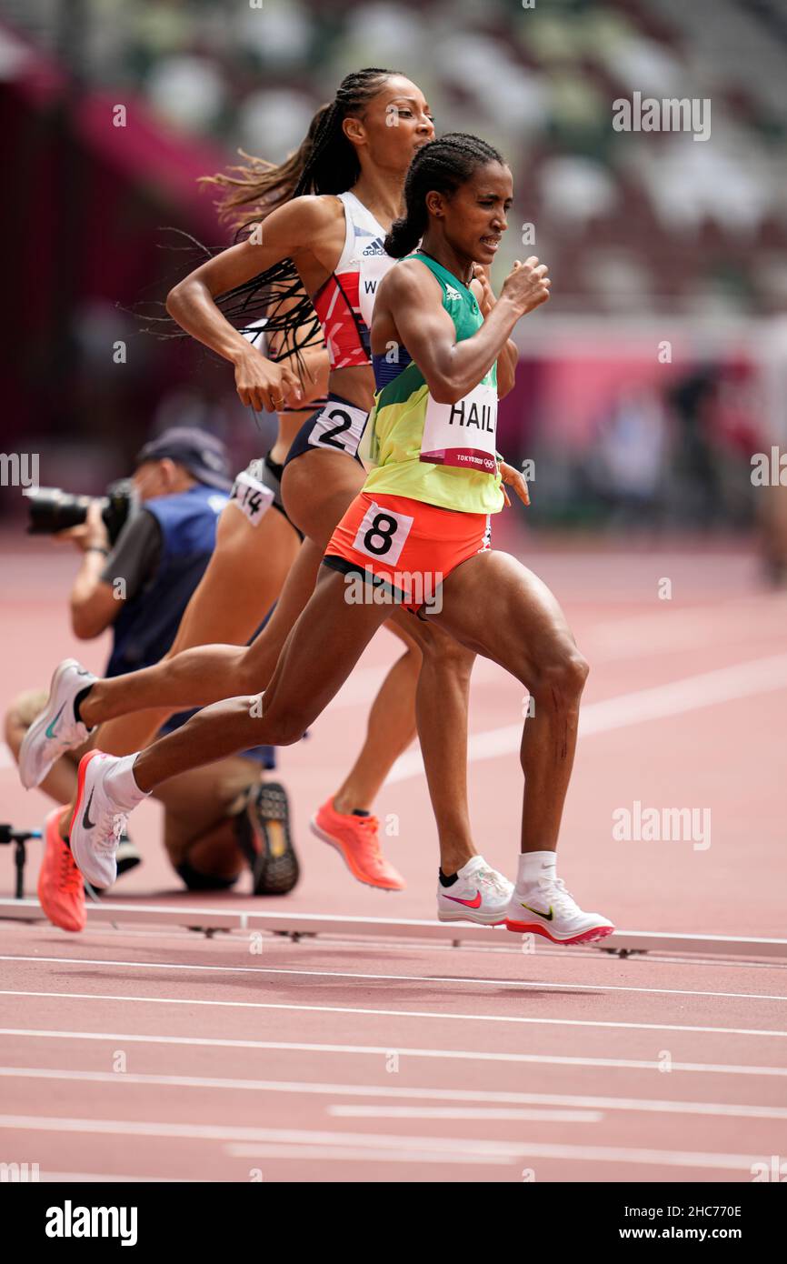 Lemlem Hailu participating in the 1500 meters with at the Tokyo 2020 ...