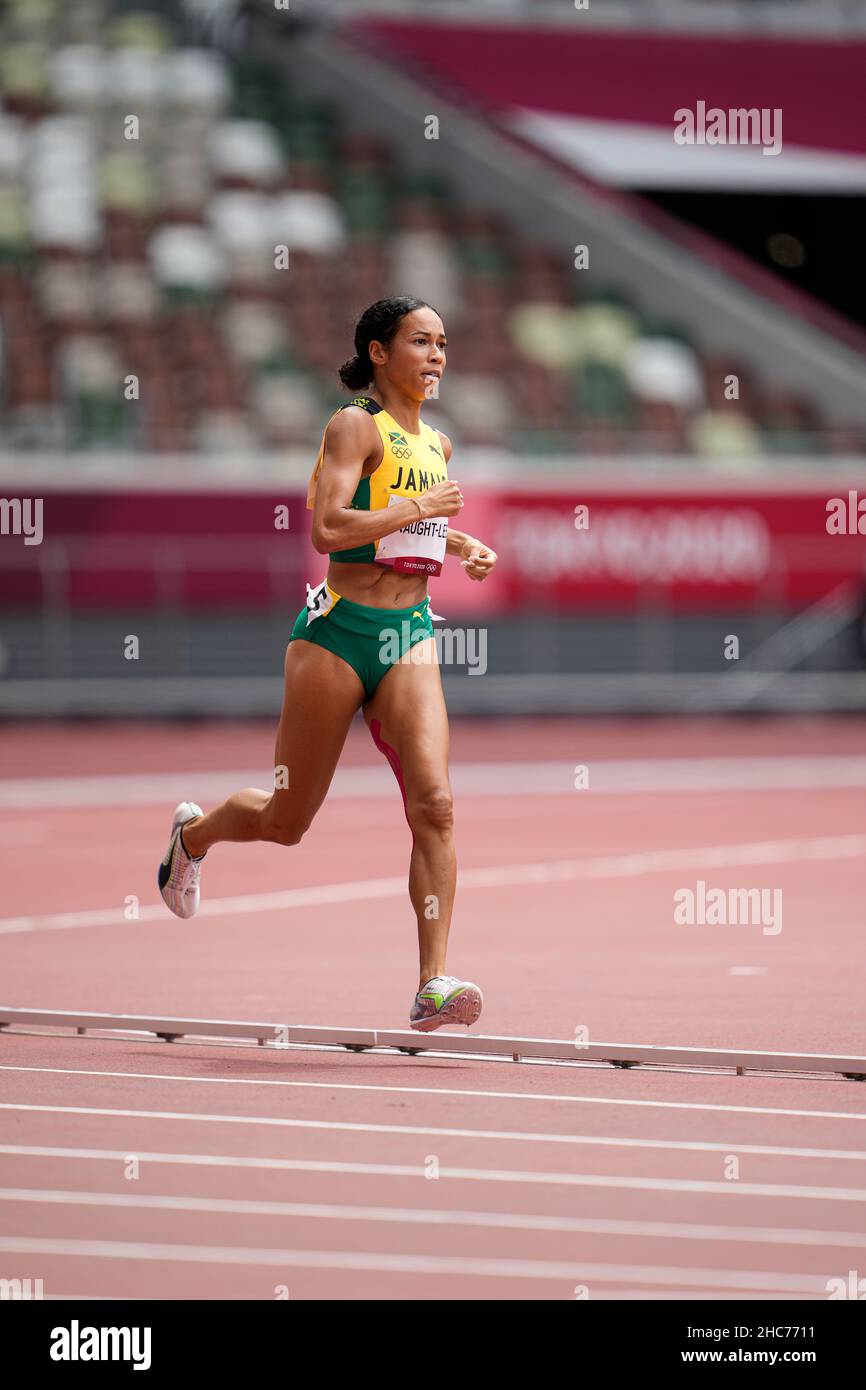 Aisha Praught-Leer participating in the 1500 meters with at the Tokyo ...