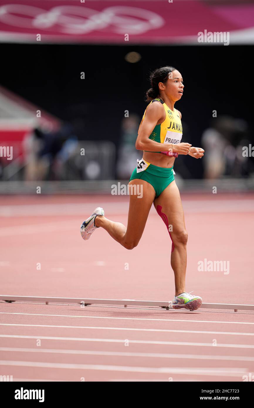 Aisha Praught-Leer participating in the 1500 meters with at the Tokyo ...