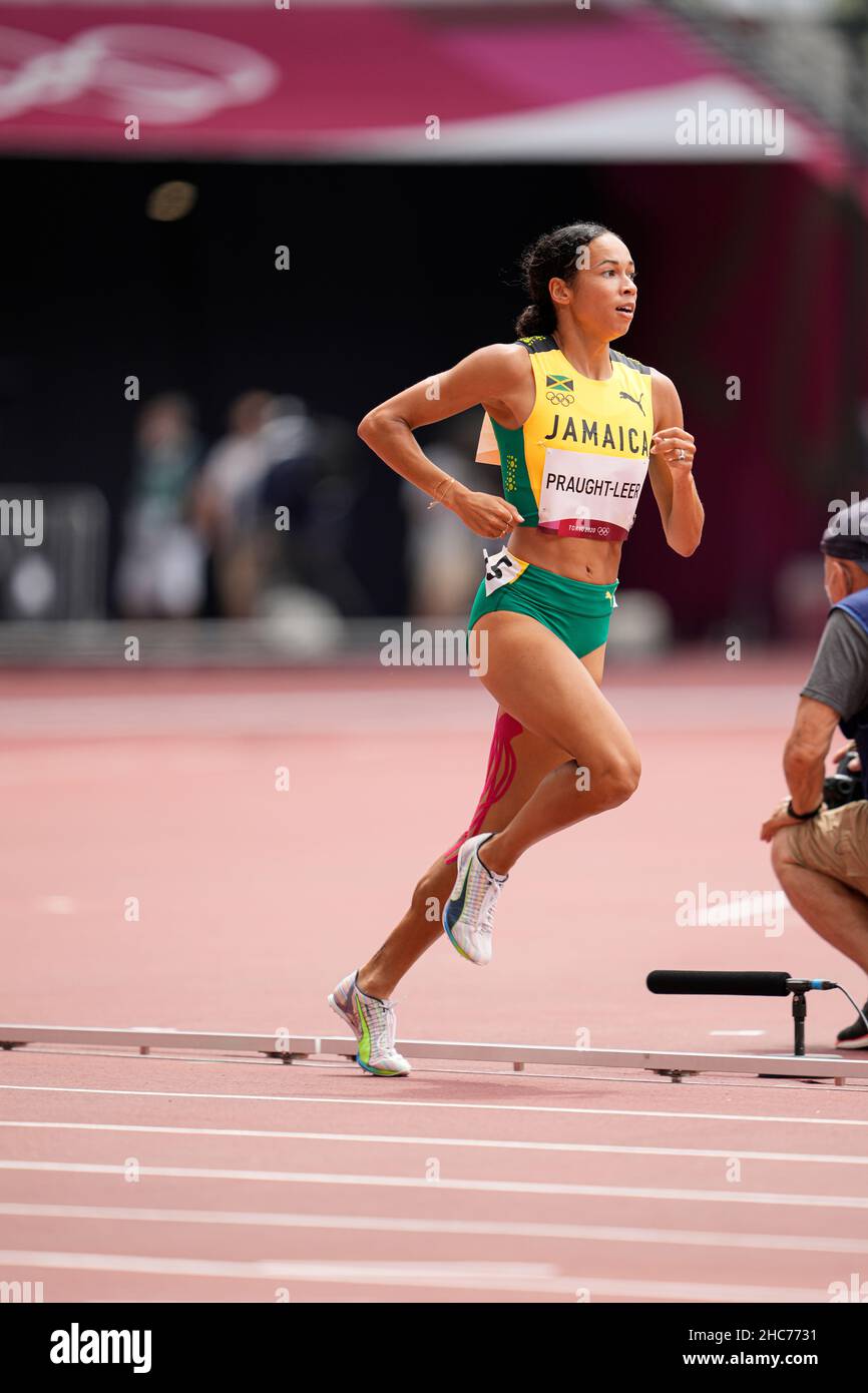 Aisha Praught-Leer participating in the 1500 meters with at the Tokyo ...