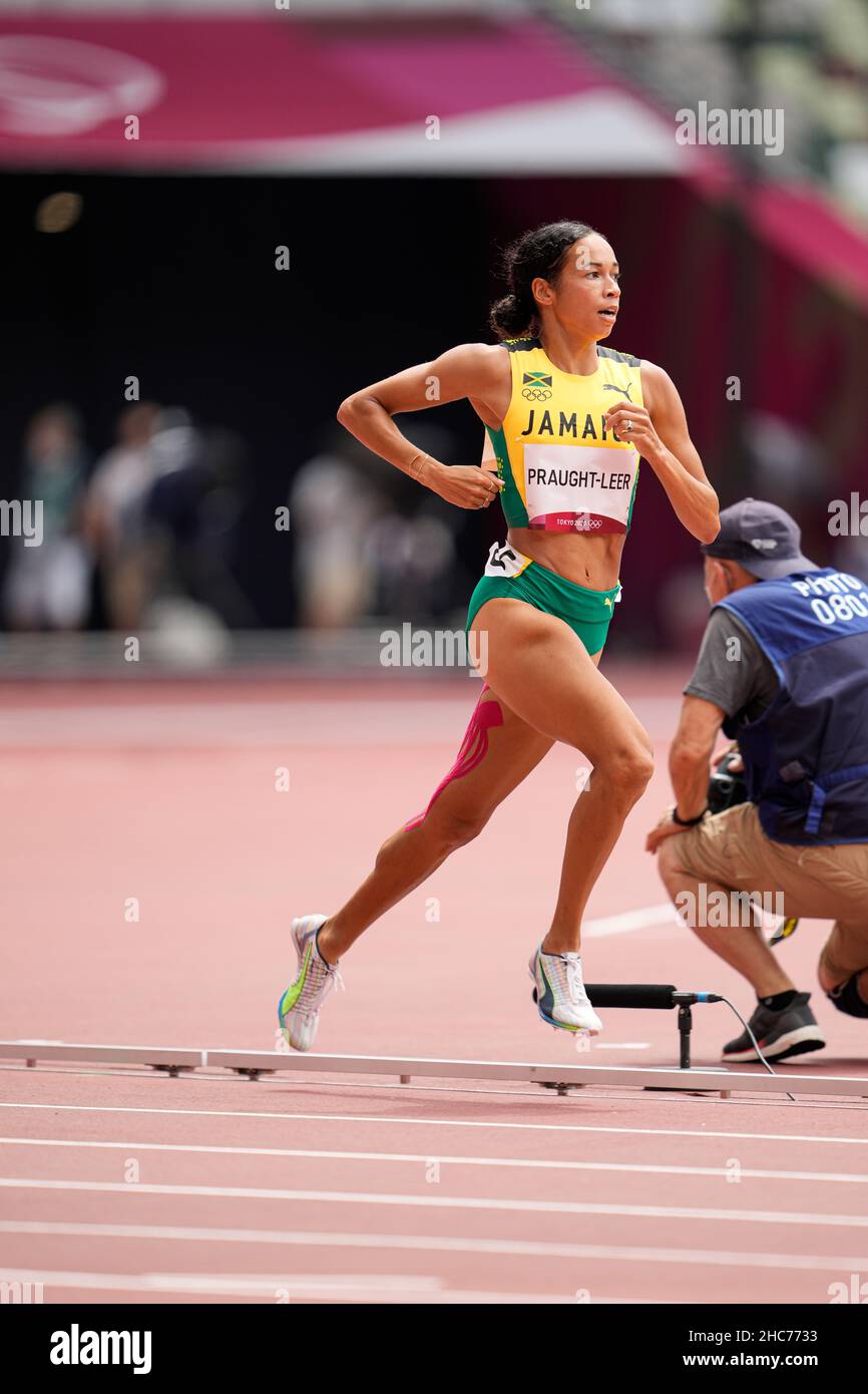 Aisha Praught-Leer participating in the 1500 meters with at the Tokyo ...