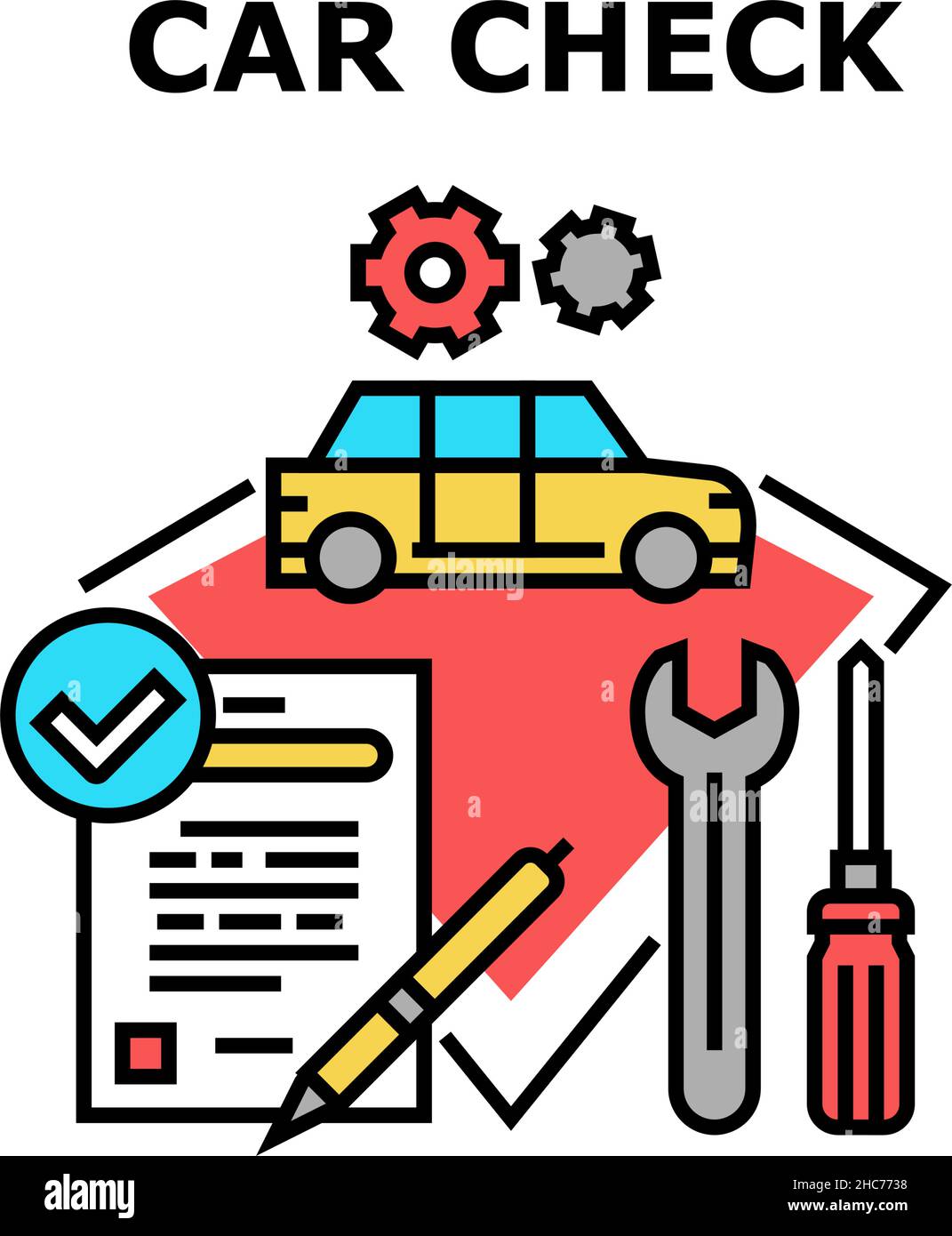 Car Check Tool Vector Concept Color Illustration Stock Vector Image ...