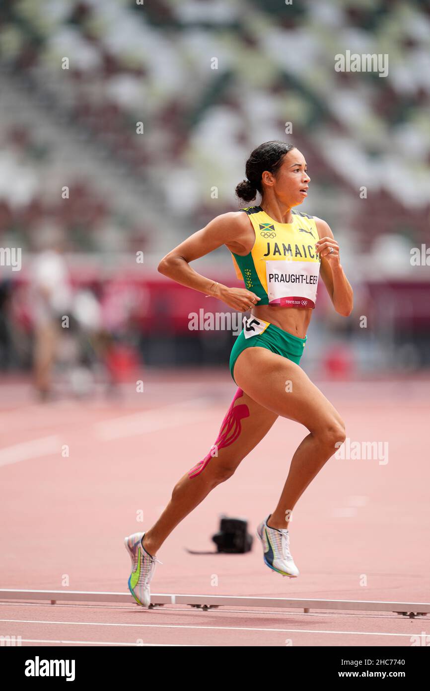 Aisha Praught-Leer participating in the 1500 meters with at the Tokyo ...