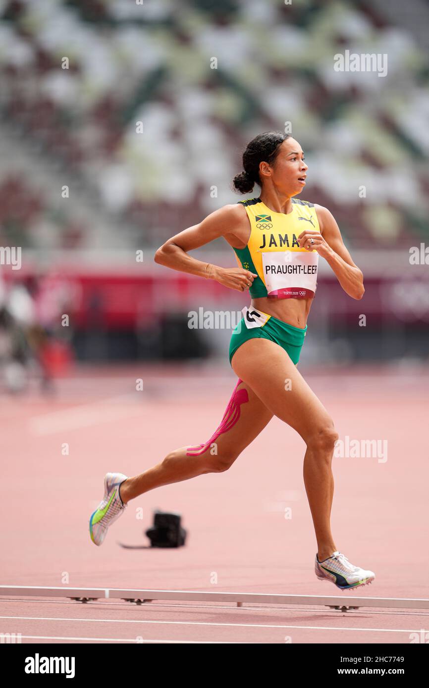 Aisha Praught-Leer participating in the 1500 meters with at the Tokyo ...