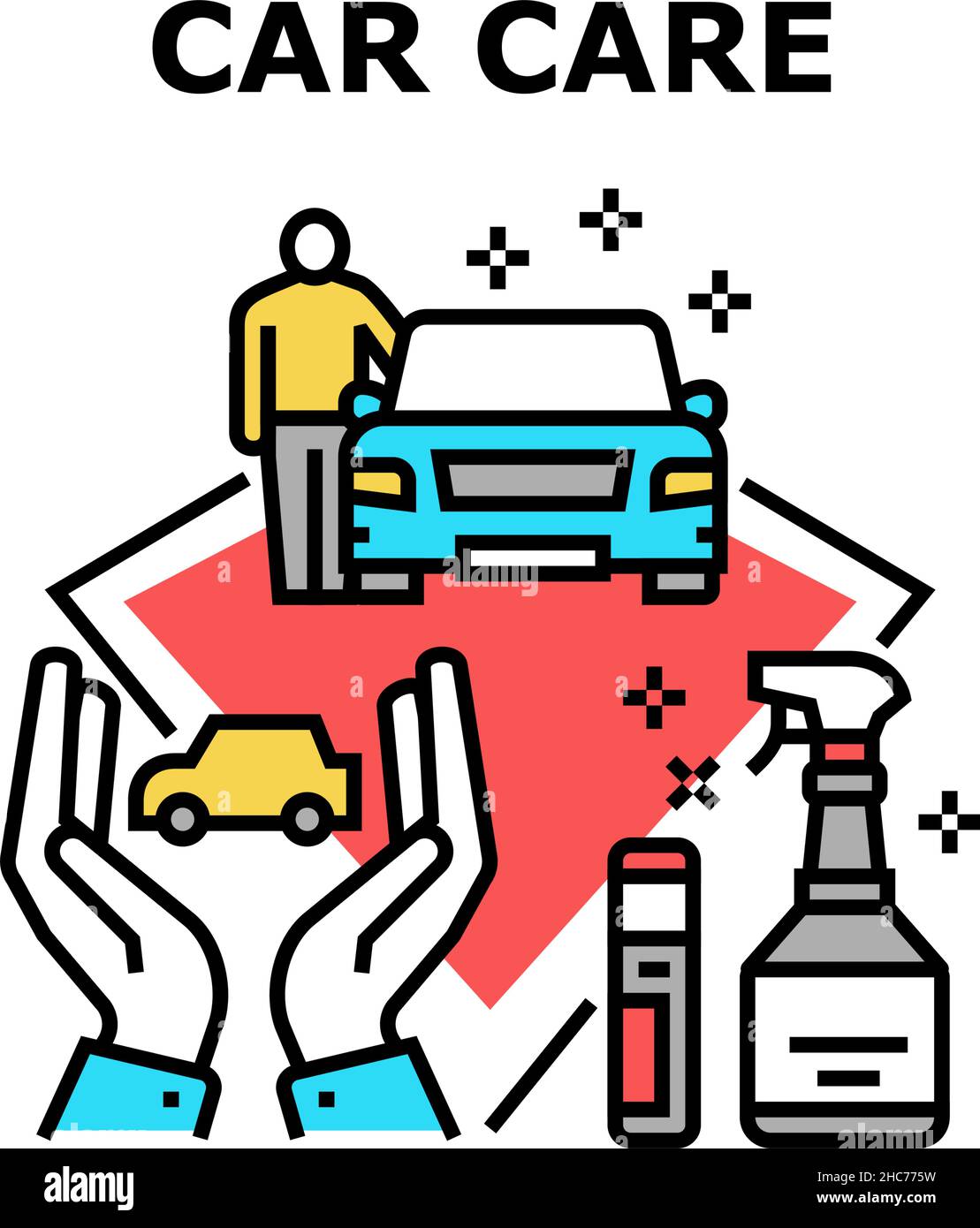 Car Care Service Vector Concept Color Illustration Stock Vector Image ...