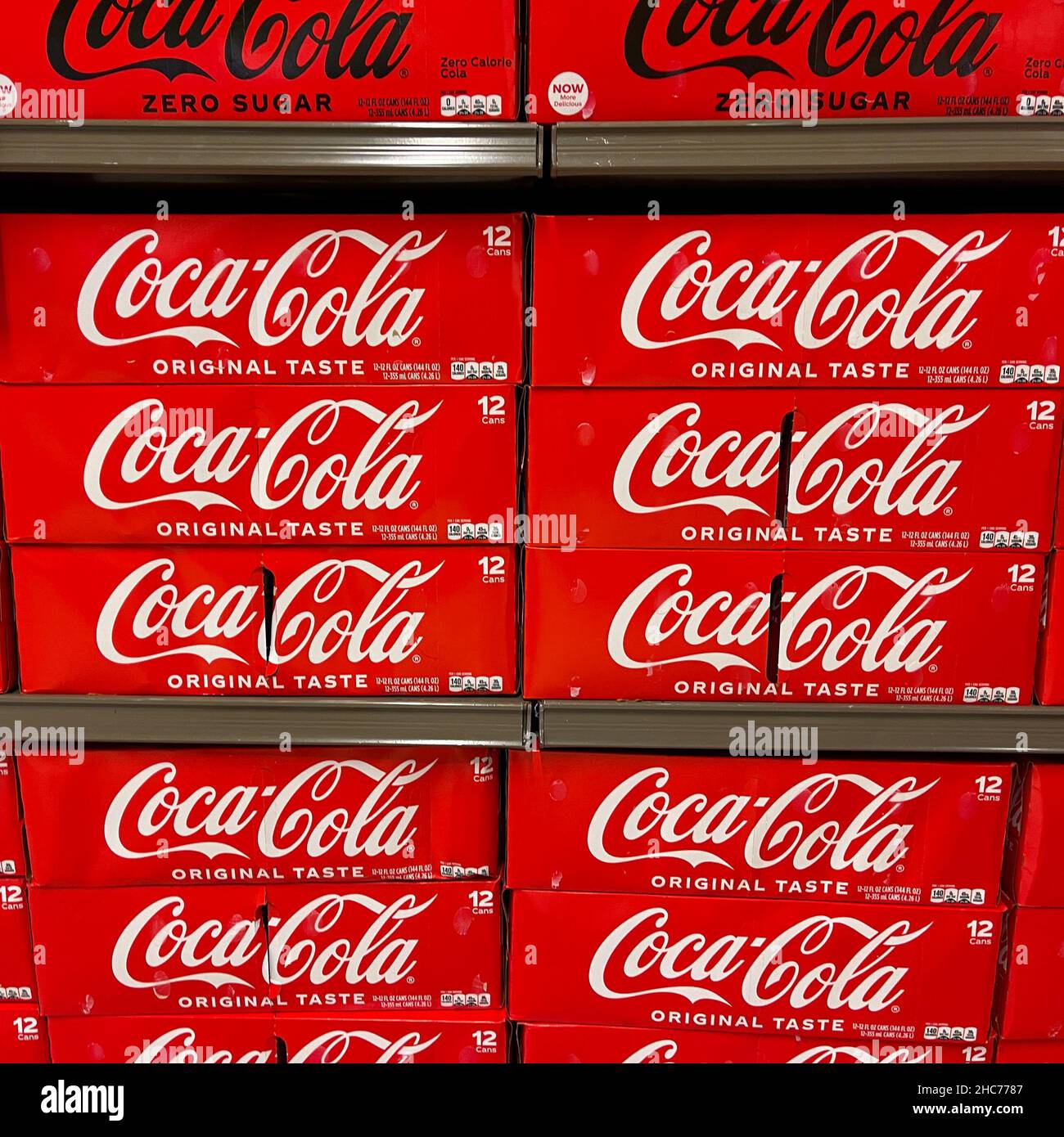 Orlando, FL USA-October 14, 2021: A display of Coca Cola Original and ...