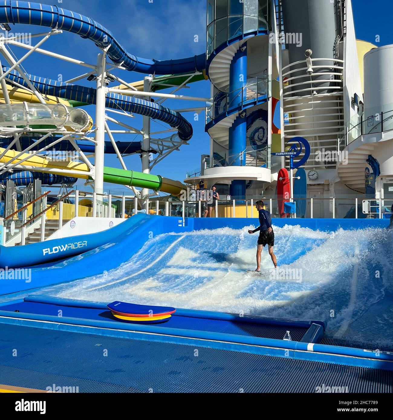 Orlando, FL USA - December 6, 2021: The Flowrider area aboard the Royal ...