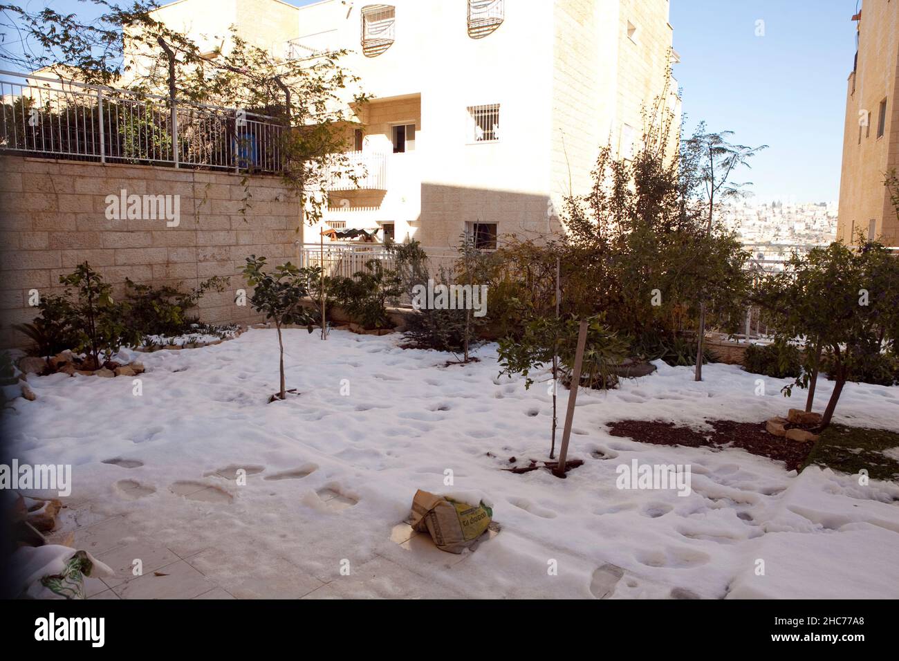 Snow in Jerusalem and the surrounding mountains Stock Photo - Alamy