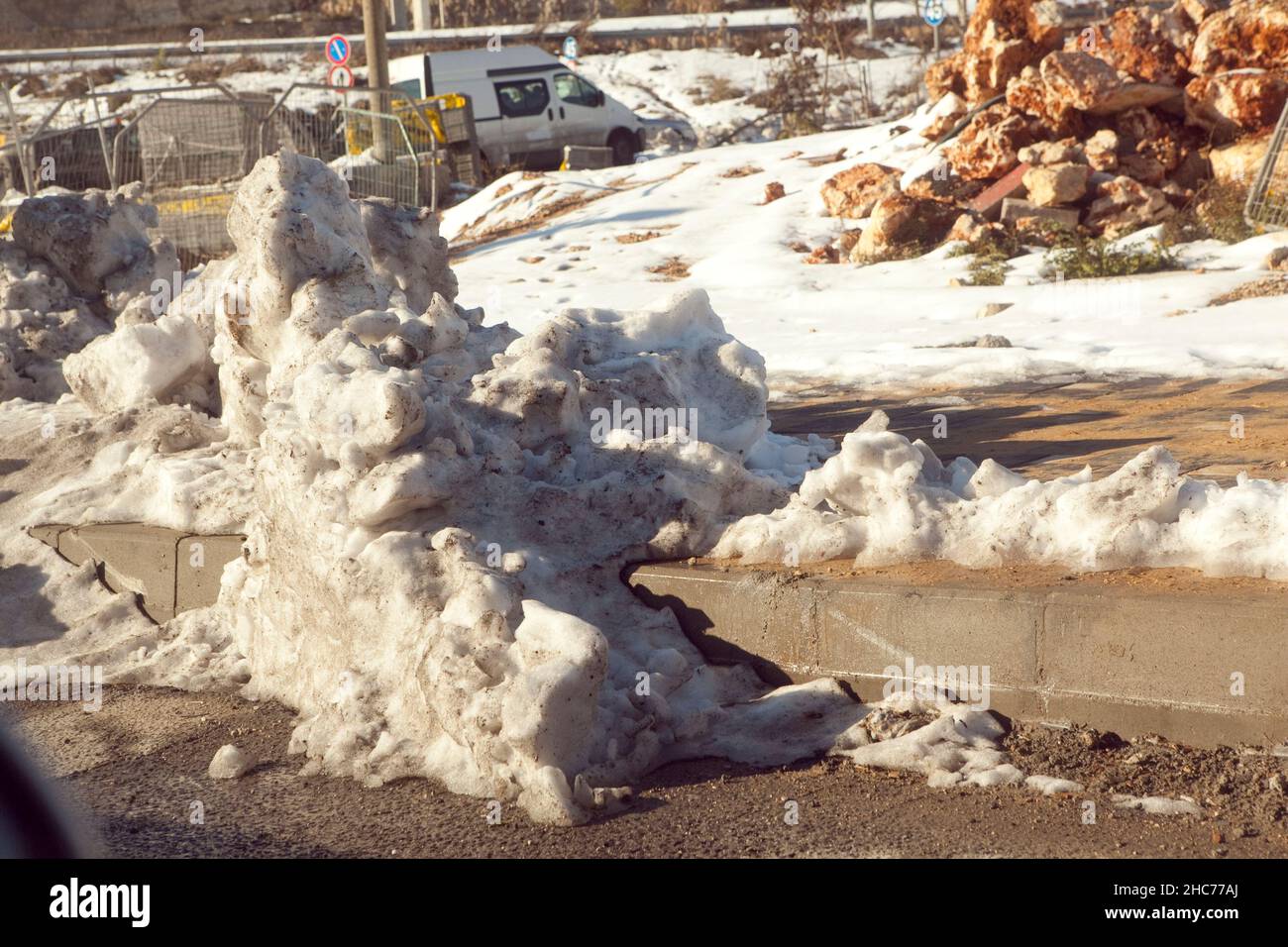 Snow in Jerusalem and the surrounding mountains Stock Photo - Alamy