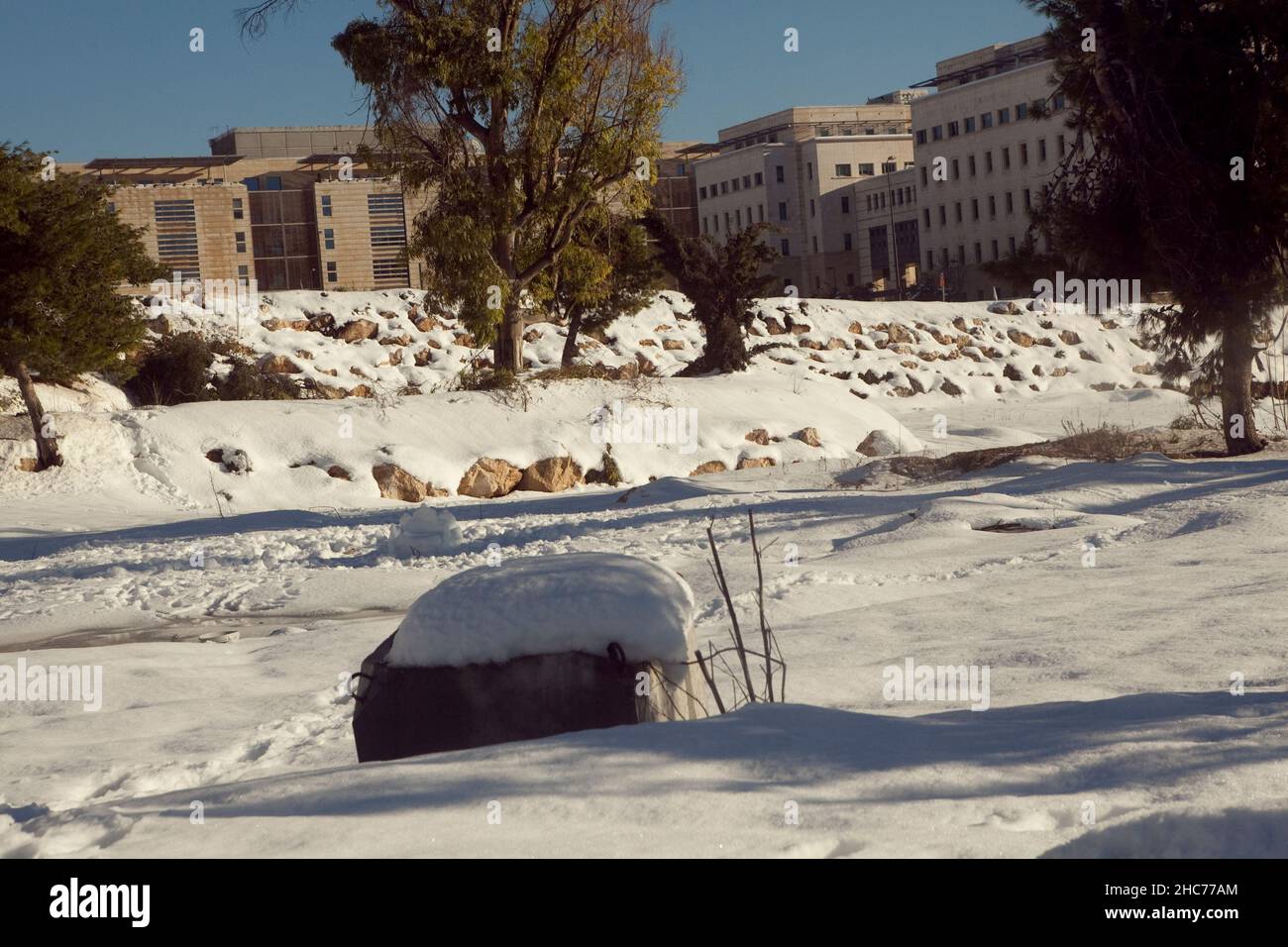 Snow in Jerusalem and the surrounding mountains Stock Photo - Alamy
