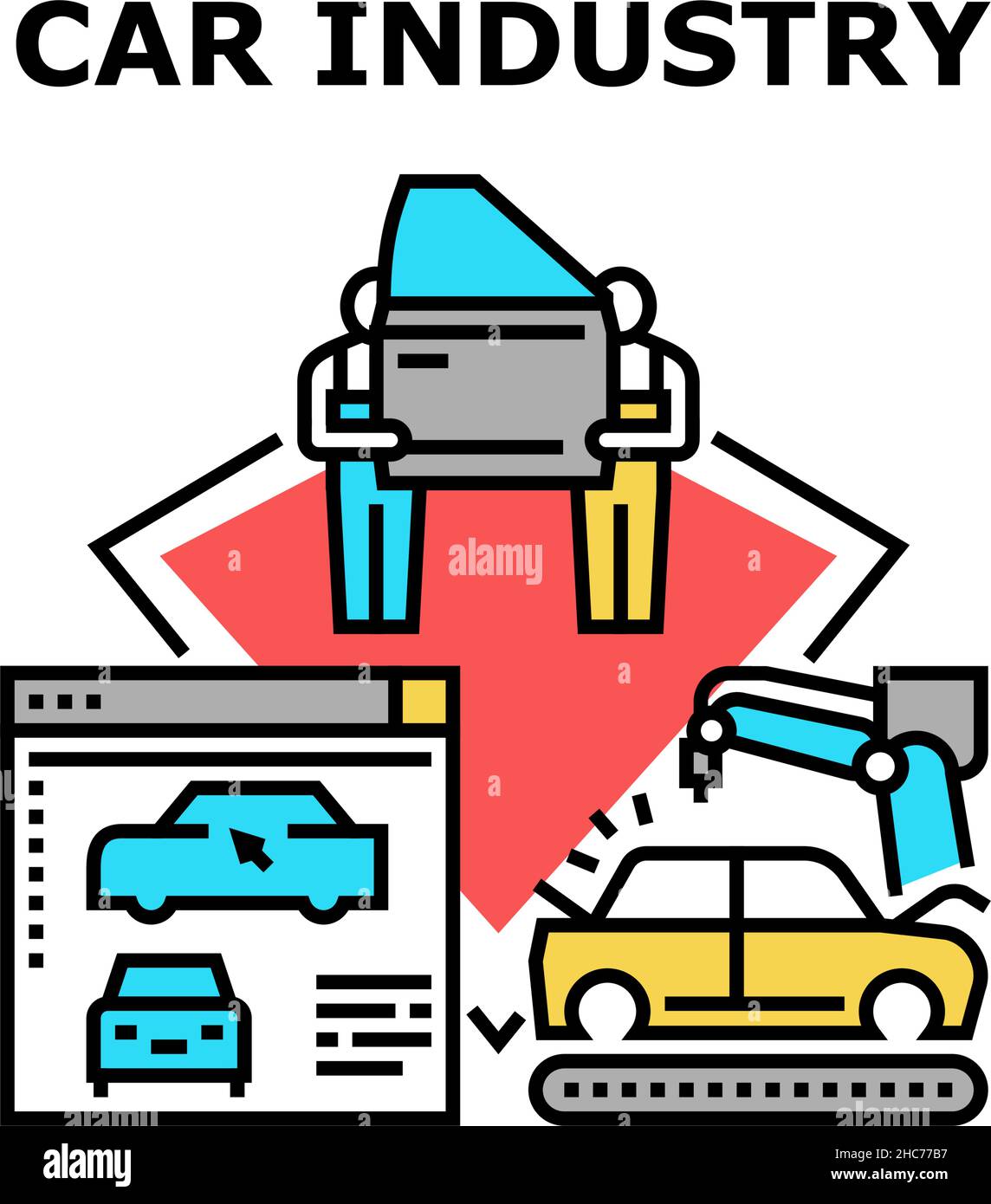 Car Industry Vector Concept Color Illustration Stock Vector Image & Art ...